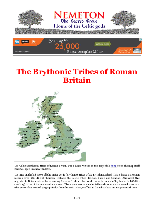 Brythonic Tribes of Roman Britain Overview