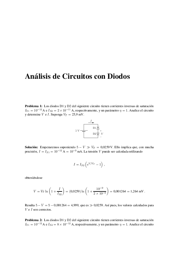 (PDF) Análisis de Circuitos con Diodos
