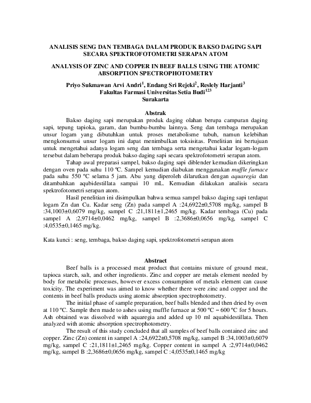 (PDF) ANALISIS SENG DAN TEMBAGA DALAM PRODUK BAKSO DAGING SAPI SECARA ...