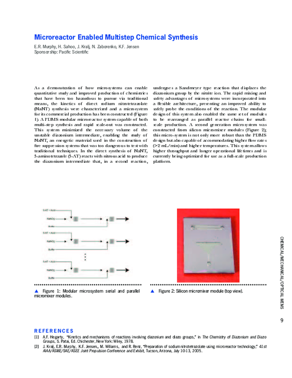 (PDF) Microreactor Enabled Multistep Chemical Synthesis