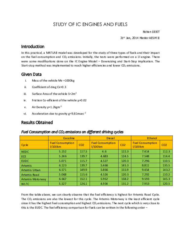 (PDF) STUDY OF IC ENGINES AND FUELS