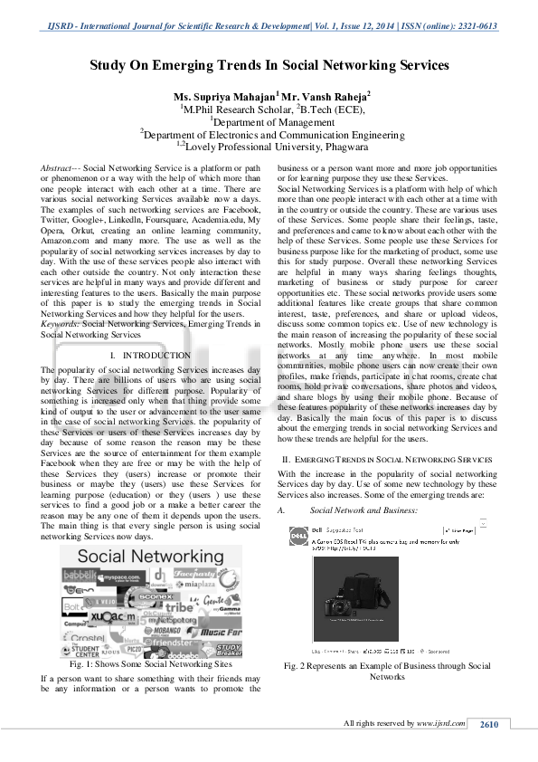 (PDF) Study On Emerging Trends In Social Networking Services