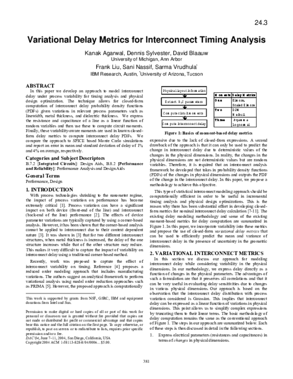 (PDF) Variational delay metrics for interconnect timing analysis