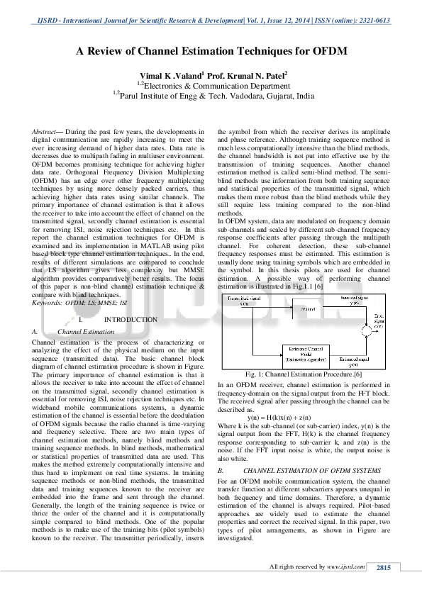 (PDF) A Review of Channel Estimation Techniques for OFDM
