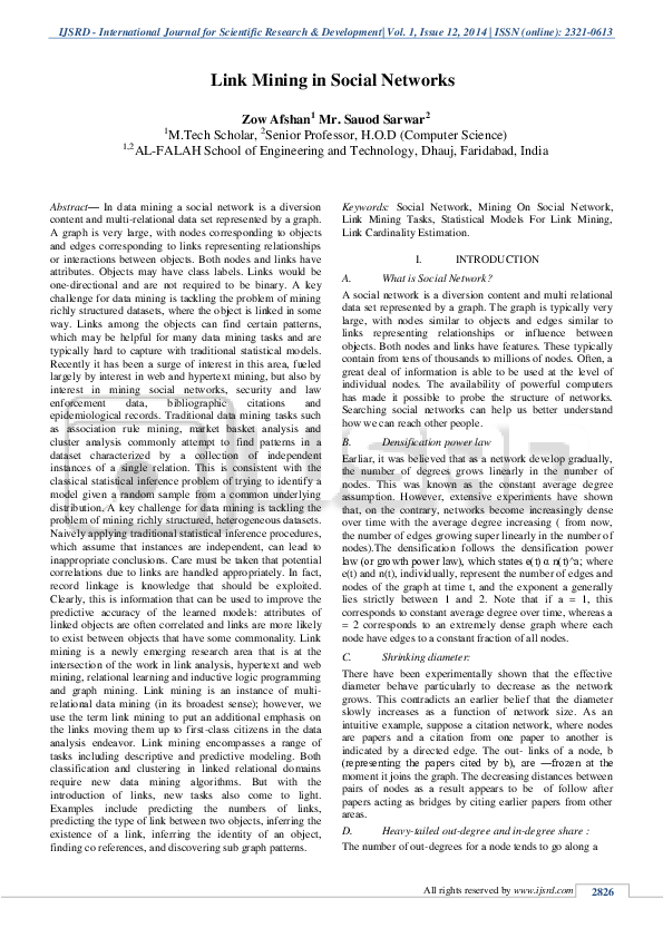 (PDF) Link Mining in Social Networks