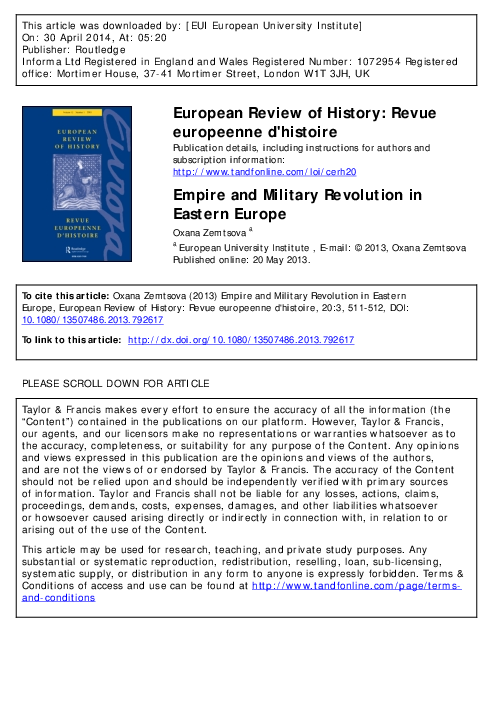 (PDF) Empire and Military Revolution in Eastern Europe PLEASE SCROLL ...