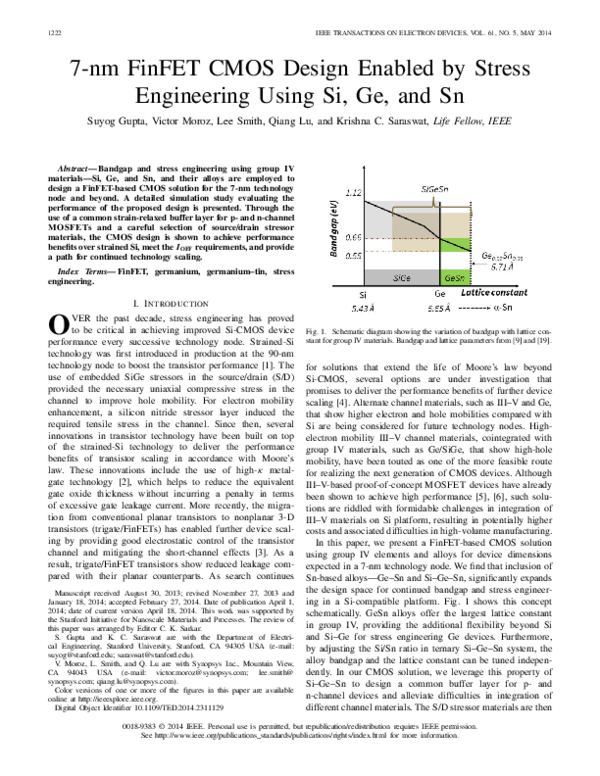 (PDF) 7-nm FinFET CMOS Design Enabled by Stress Engineering Using Si ...