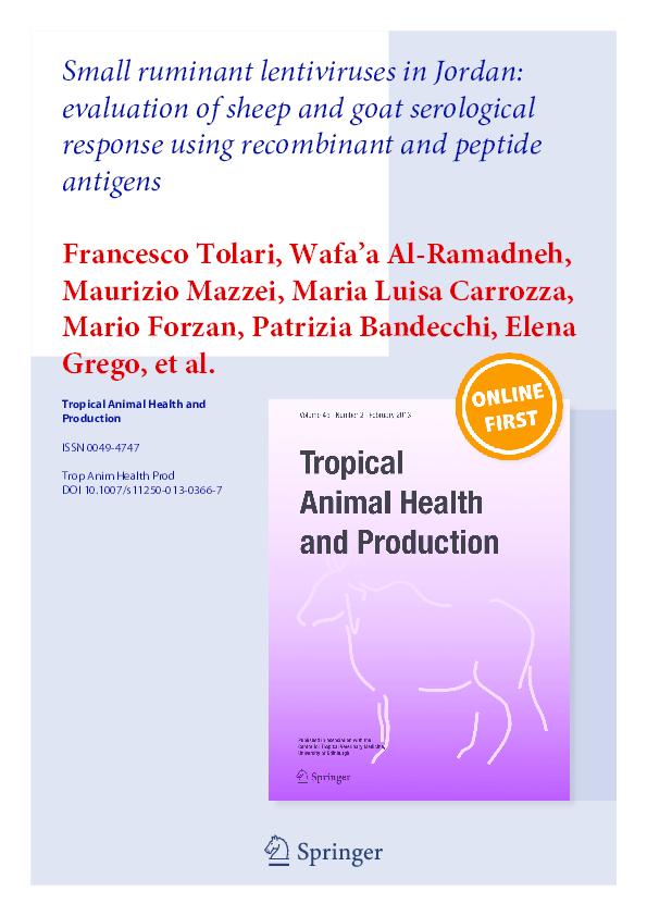 (PDF) Small ruminant lentiviruses in Jordan evaluation of sheep and ...