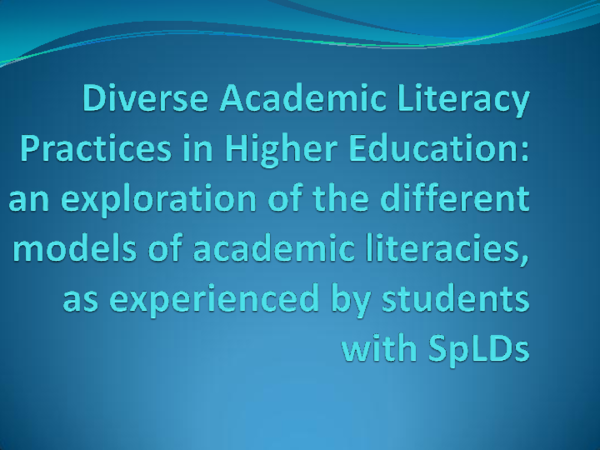 (PPT) Diverse Academic Literacy Practices in Higher Education