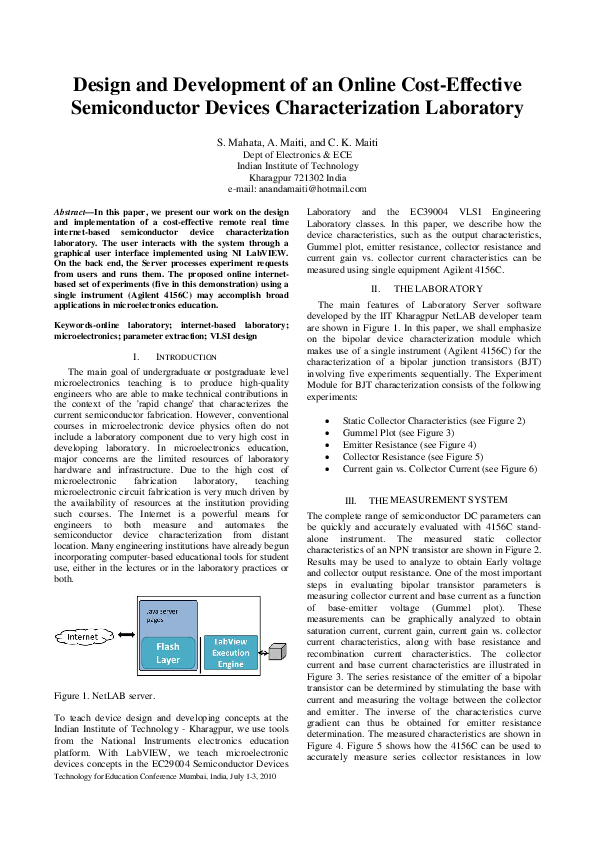 (PDF) Design and Development of an Online Cost-Effective Semiconductor ...