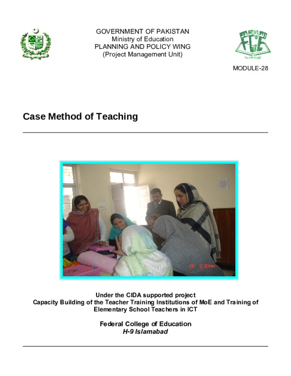 (DOC) Case Method of Teaching | Sajid Khan - Academia.edu