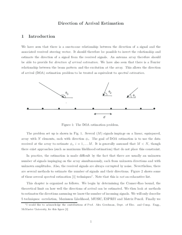 (PDF) Direction of Arrival Estimation | Miss Lee - Academia.edu