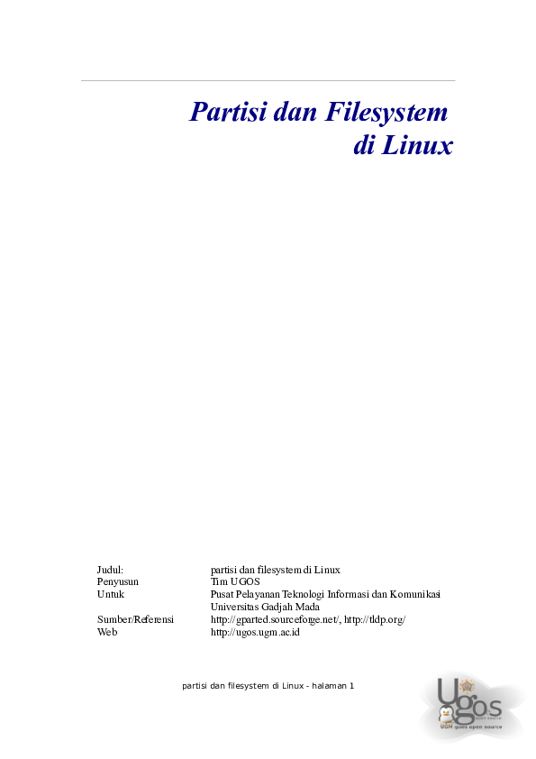 (PDF) Partisi dan Filesystem di Linux