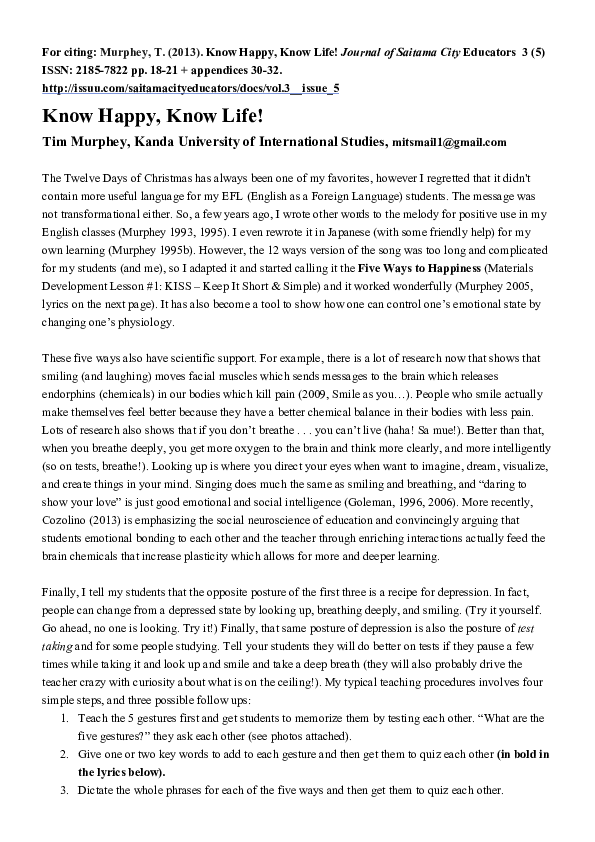 (PDF) Know Happy, Know Life!