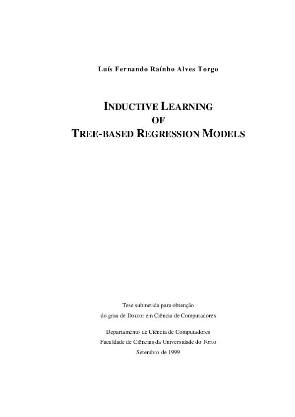 (PDF) Inductive Learning of Tree-based Regression Models | Luís Torgo - Academia.edu