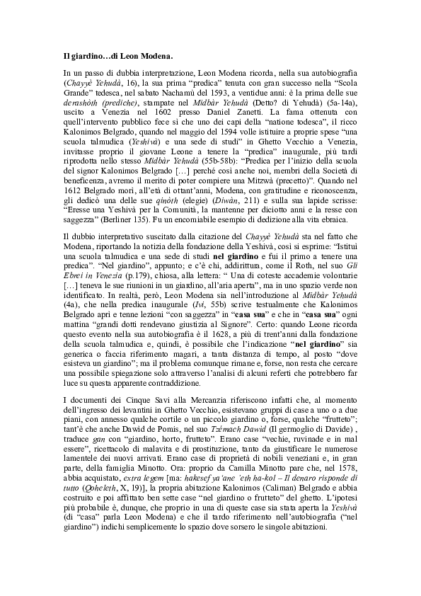 (PDF) Il giardino...di Leon Modena
