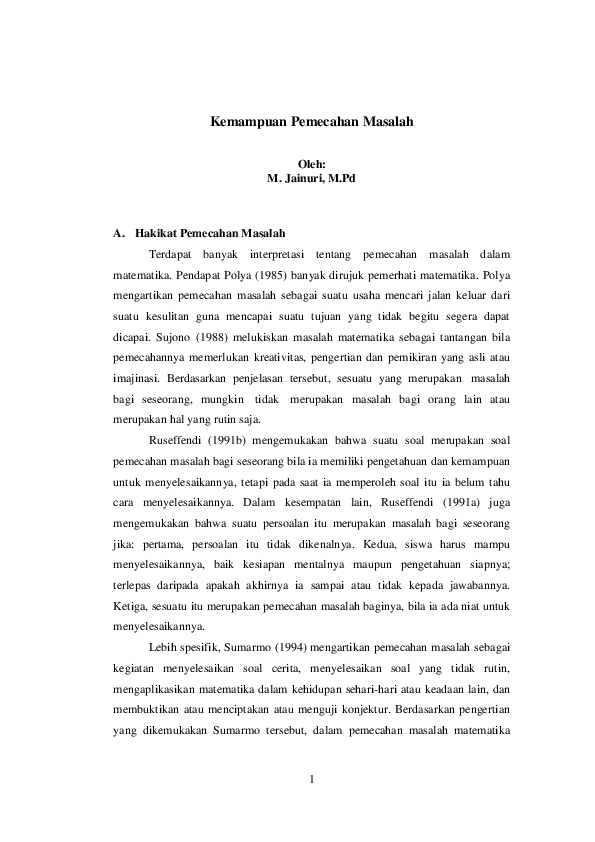 (PDF) Kemampuan Pemecahan Masalah