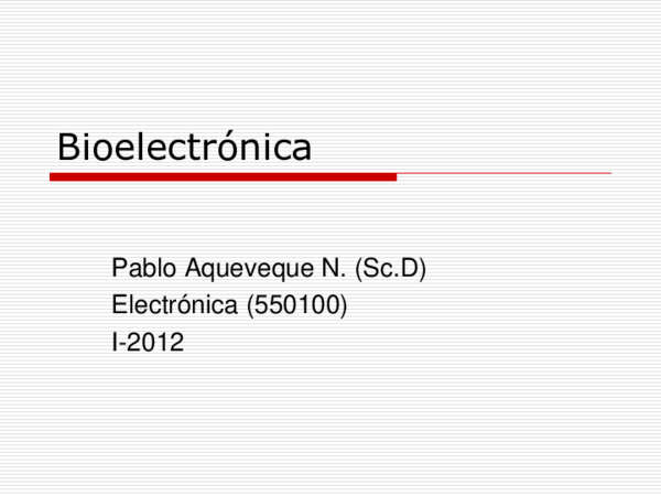 (PDF) Bioelectrónica