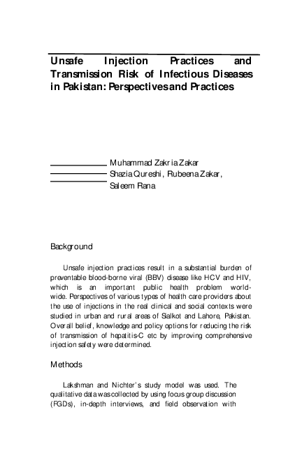 (PDF) Unsafe Injection Practices and