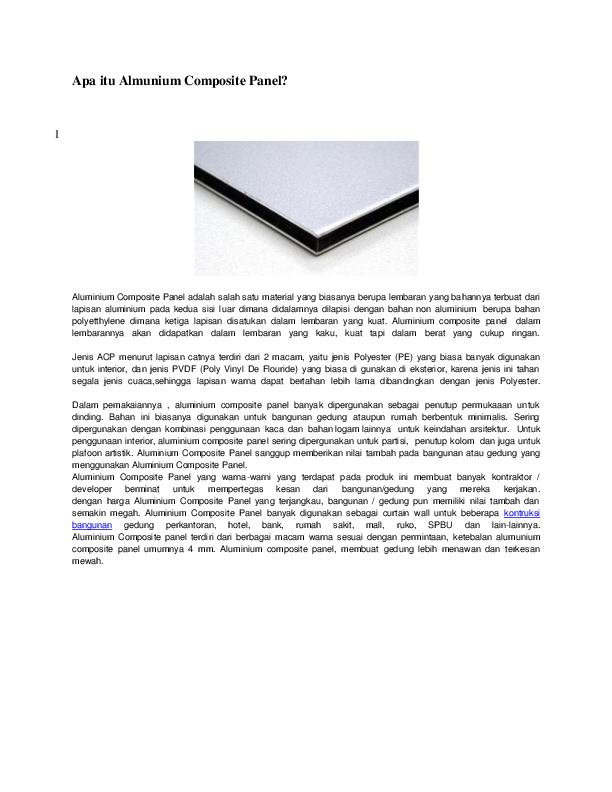 (DOC) Apa itu Almunium Composite Panel