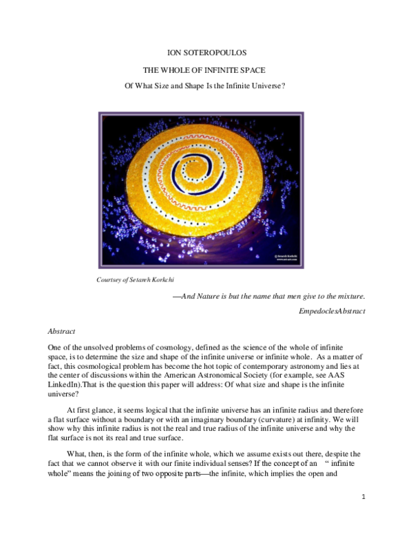 The Whole of Infinite Space: Of What Size and Shape is the Infinite ...