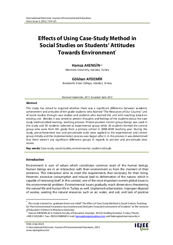 (PDF) Effects of Using Case-Study Method in Social Studies on Students ...