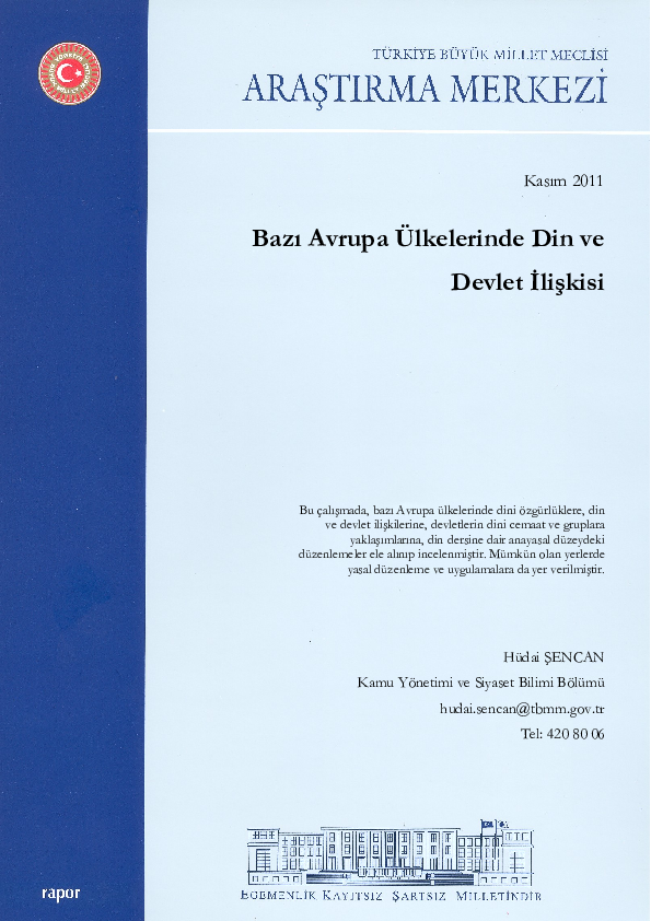 (PDF) Bazı Avrupa Ülkelerinde Din ve Devlet İlişkisi