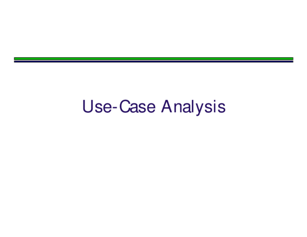 (PDF) Use-Case Analysis