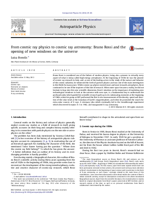 (PDF) Rossi Astroparticle Physics