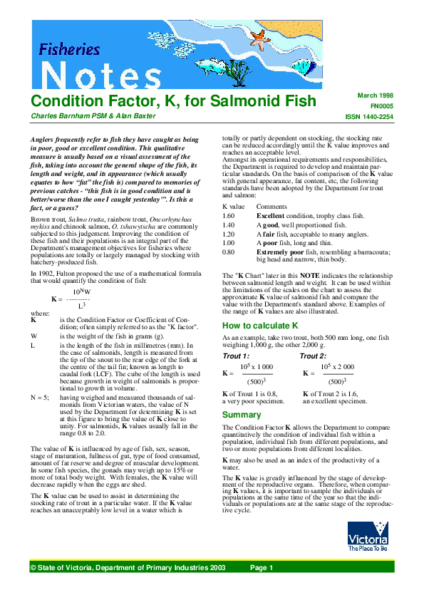 (PDF) Trout condition factor