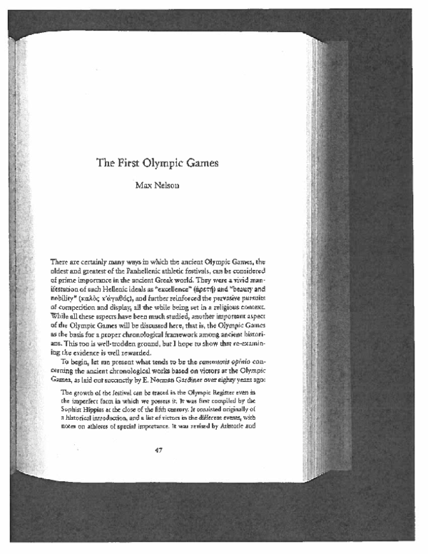 The First Olympic Games