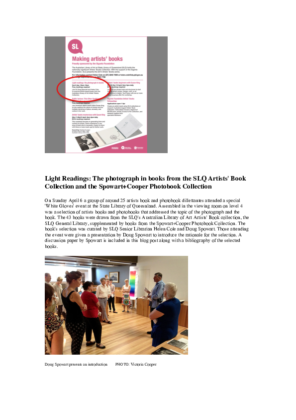 (PDF) Light Readings: The photograph in books from the SLQ Artists ...