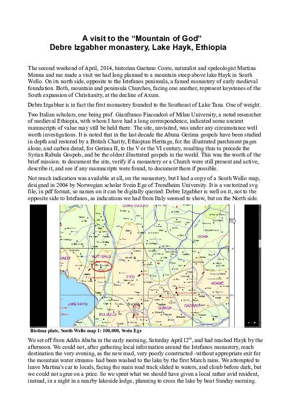 (PDF) Visiting the "Mountain of God", a forgotten tenth Century Church ...