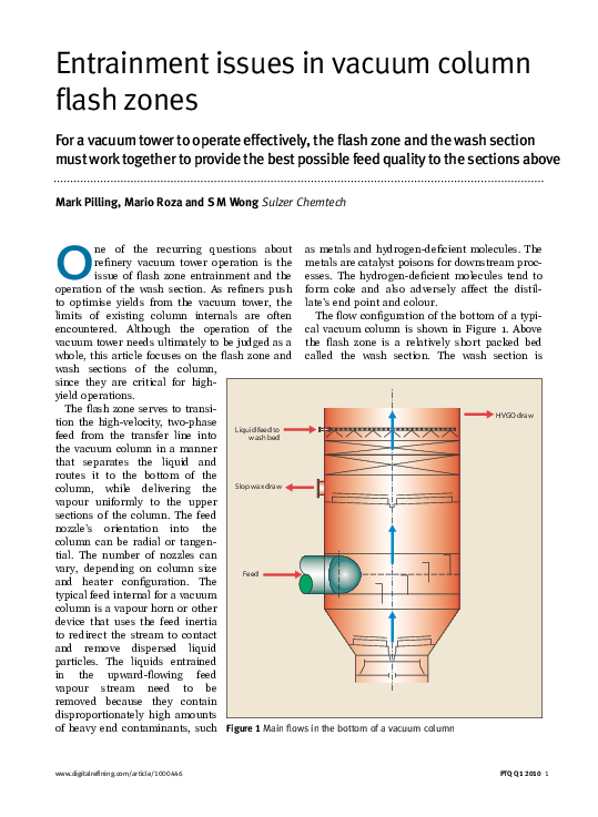 (PDF) Entrainment issues in Vacuum Column