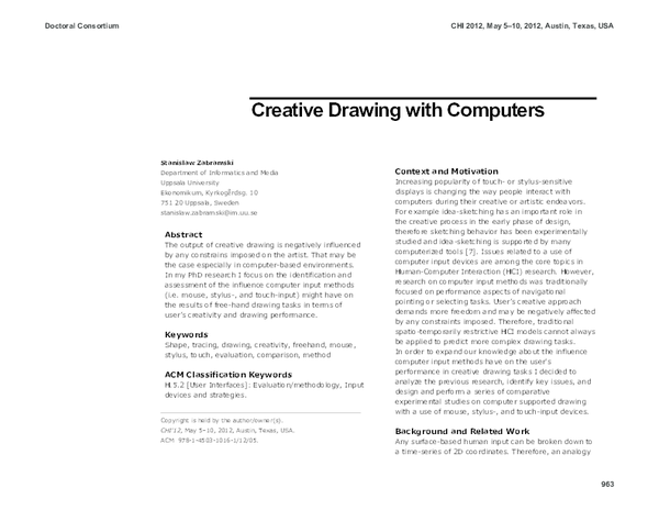 Creative drawing with computers