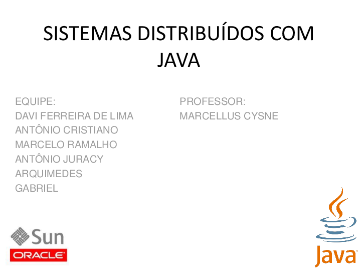 (PDF) SISTEMAS DISTRIBUÍDOS COM JAVA