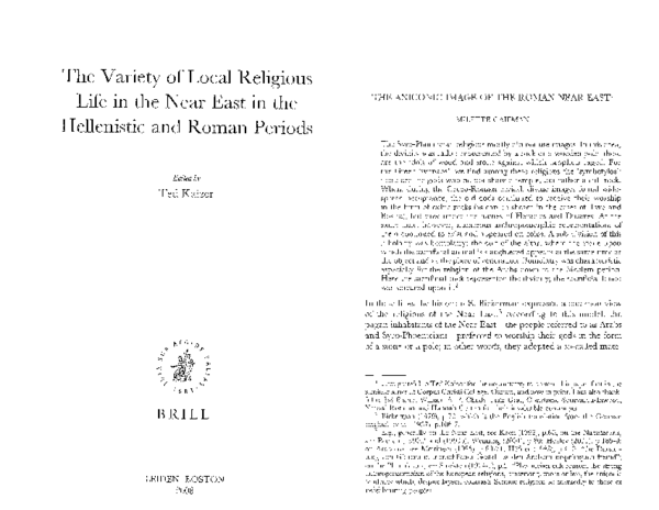 Gaifman M., “The Aniconic Image of the Roman Near East” in: The Variety ...