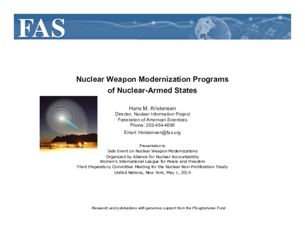 (PDF) Nuclear Weapon Modernization Programs of Nuclear-Armed States