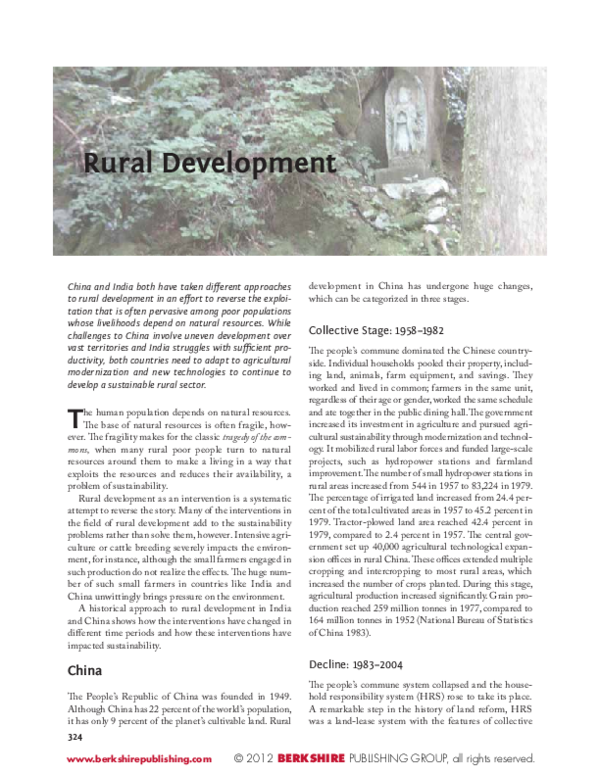 (PDF) Rural Development