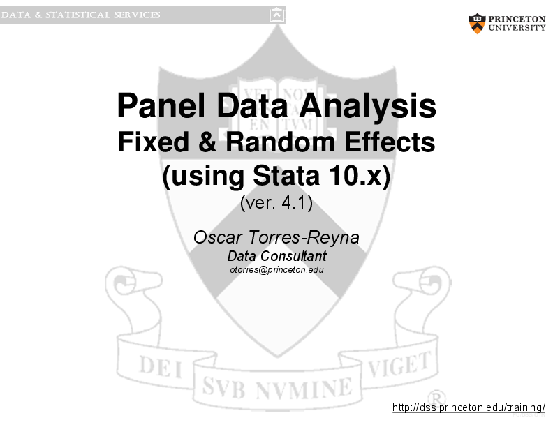 (PDF) PU/DSS/OTR Panel Data Analysis Fixed & Random Effects (using Stata 10.x | Mumtaz Kazmi ...