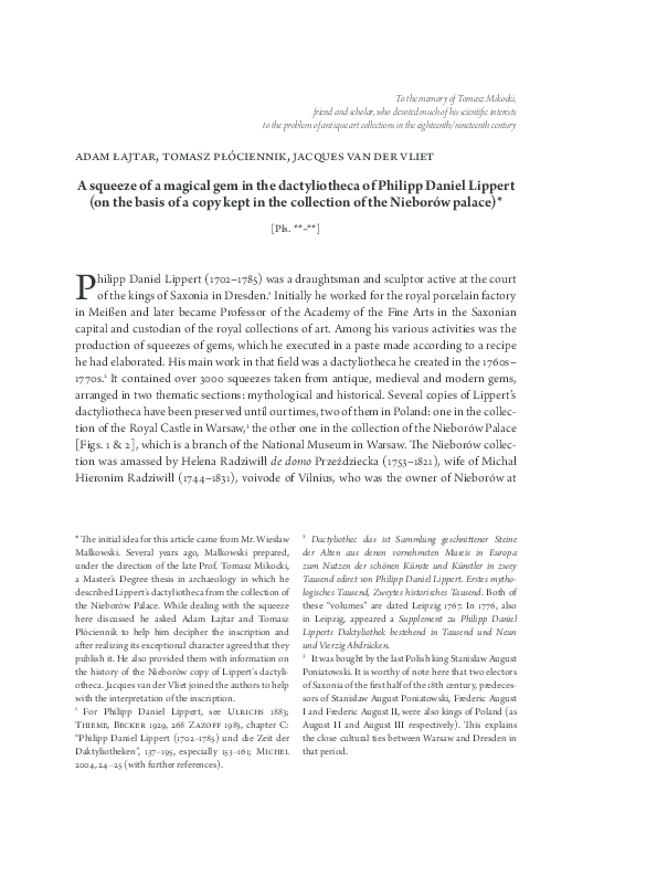 (PDF) A squeeze of a magical gem in the dactyliotheca of Philipp Daniel ...