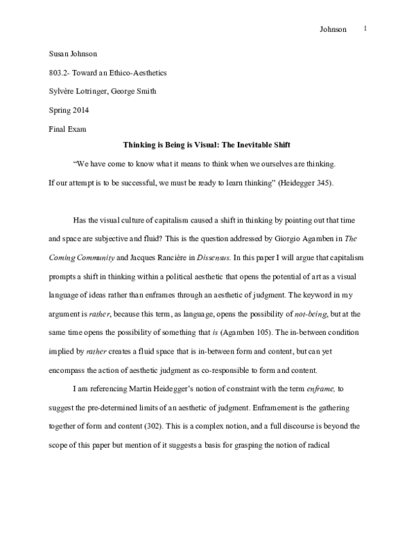 (DOC) Thinking is Being is Visual: The Inevitable Shift