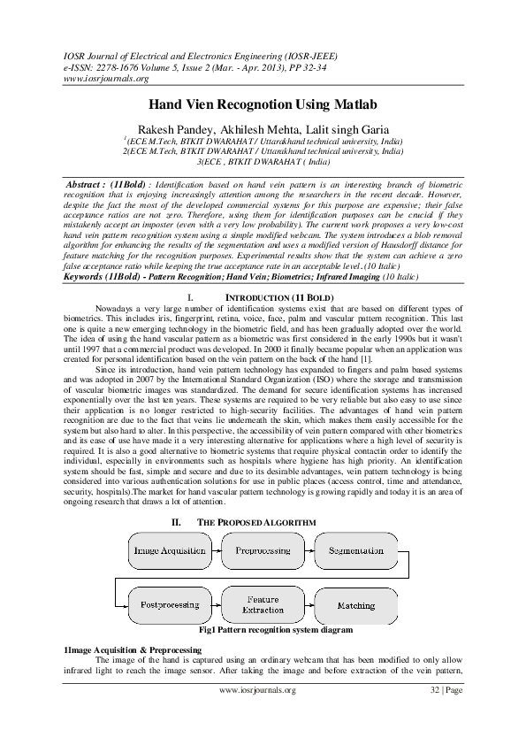 (PDF) Hand Vien Recognotion Using Matlab