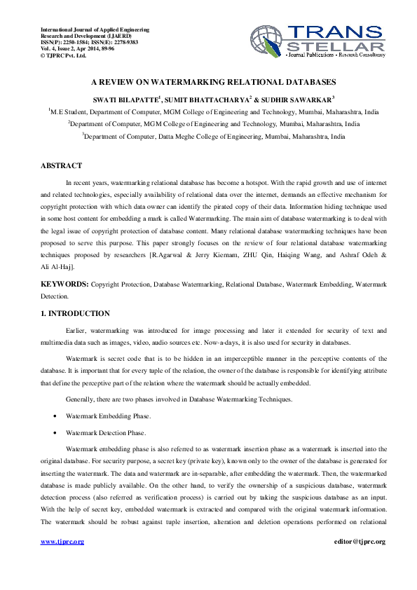Copyright A Database