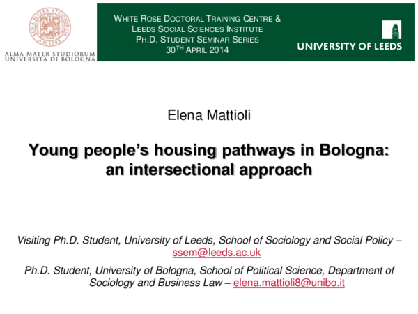 (PDF) Young people's housing pathways in Bologna: an intersectional ...