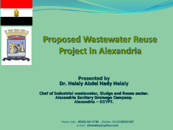 (PDF) Proposed Wastewater Reuse Project in Alexandria ( Egypt)