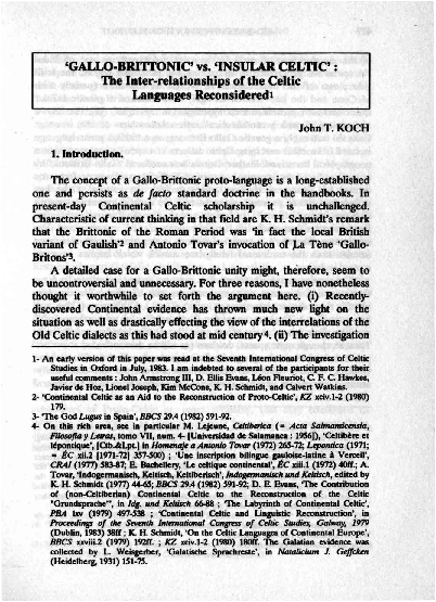 (PDF) Gallo-Brittonic vs. Insular Celtic: The Inter-rela¬tion¬ships of ...