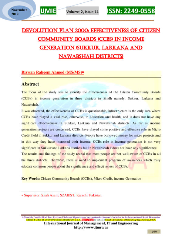 (PDF) Devolution Plan 2000: Effectiveness of Citizen Community Boards ...