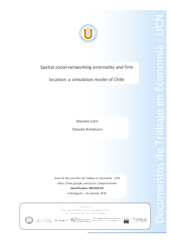 (PDF) Spatial social-networking externality and firm location: a simulation model of Chile