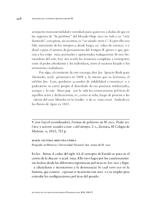 (PDF) Sobre Víctor Gayol (Coordinador), Formas de Gobierno en México ...
